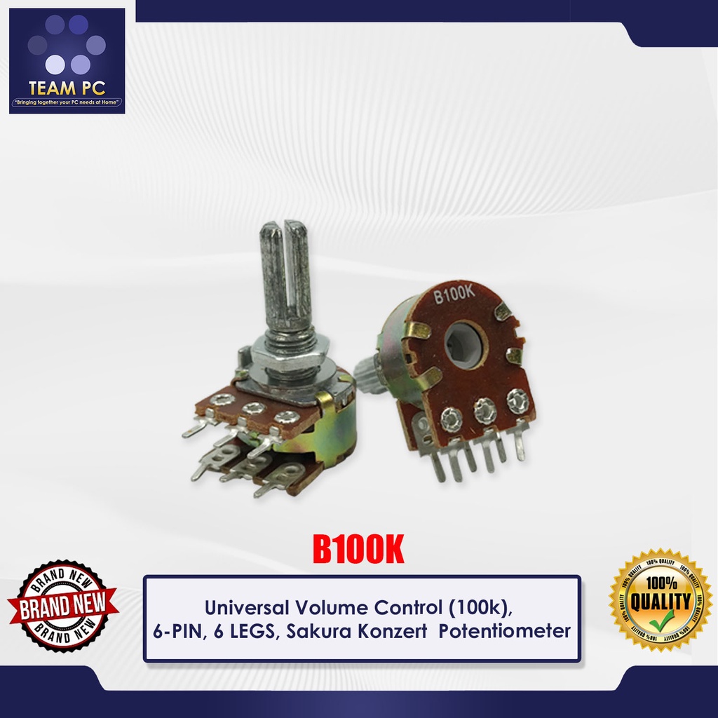 Universal Volume Control (100k), 6-PIN, 6 LEGS, Sakura Konzert ...
