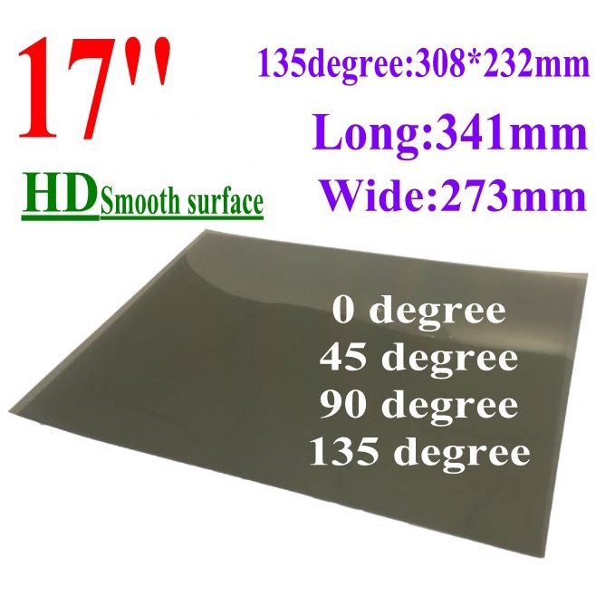 1pcs 17 inch 341x274mm 0 45 90 135 Degree 17'' 1 piece Polarizer Lcd ...