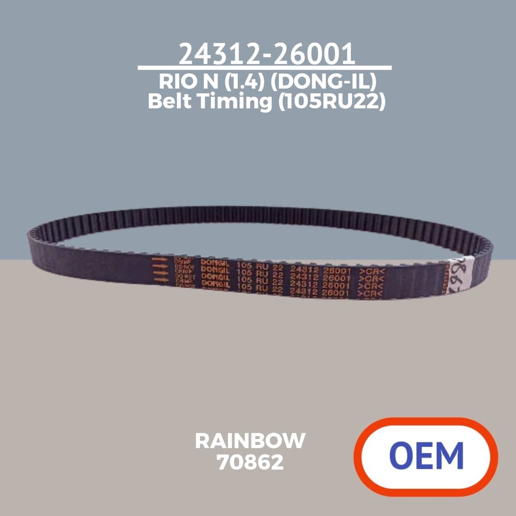 Belt Timing (105RU22) for KIA Rio N (1.4) (DONG IL) [OEM] Part #;24312 ...