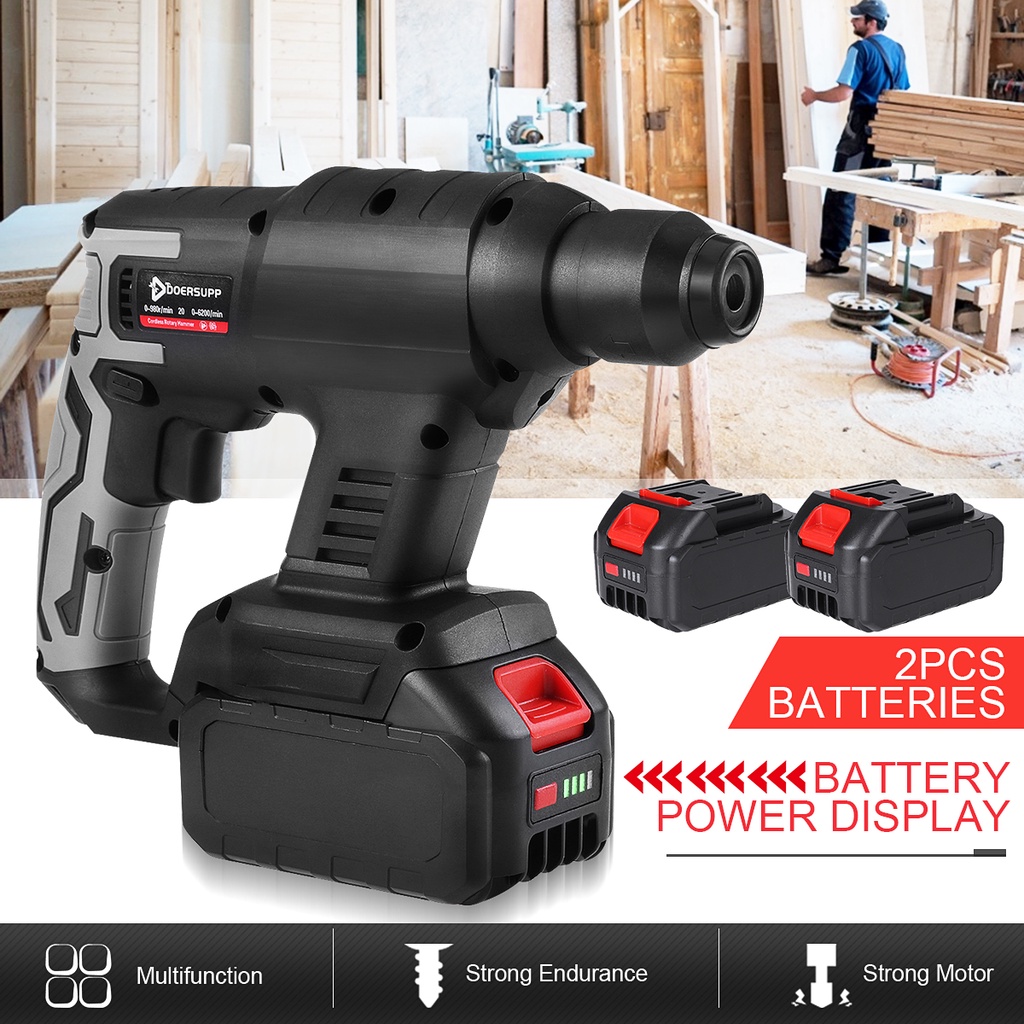 15000mAh 1000W Rechargeable Electric Rotary Hammer Cordless ...
