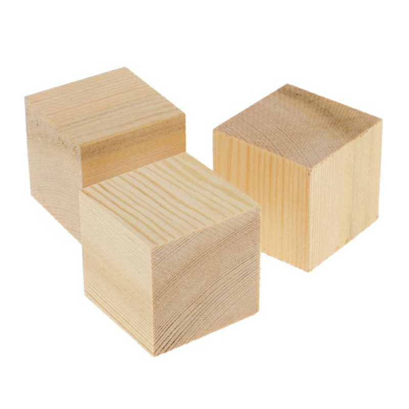 Natural Cube Wood Blocks for Model Diorama Crafts | Shopee Philippines
