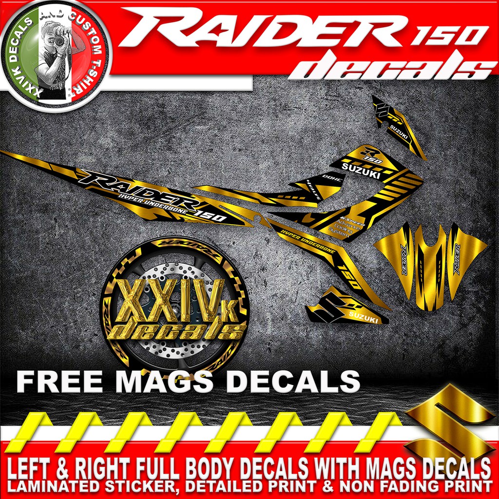 SUZUKI RAIDER 150 DECALS / STICKER FOR MOTORCYCLE PARTS AND ACCESSORIES ...