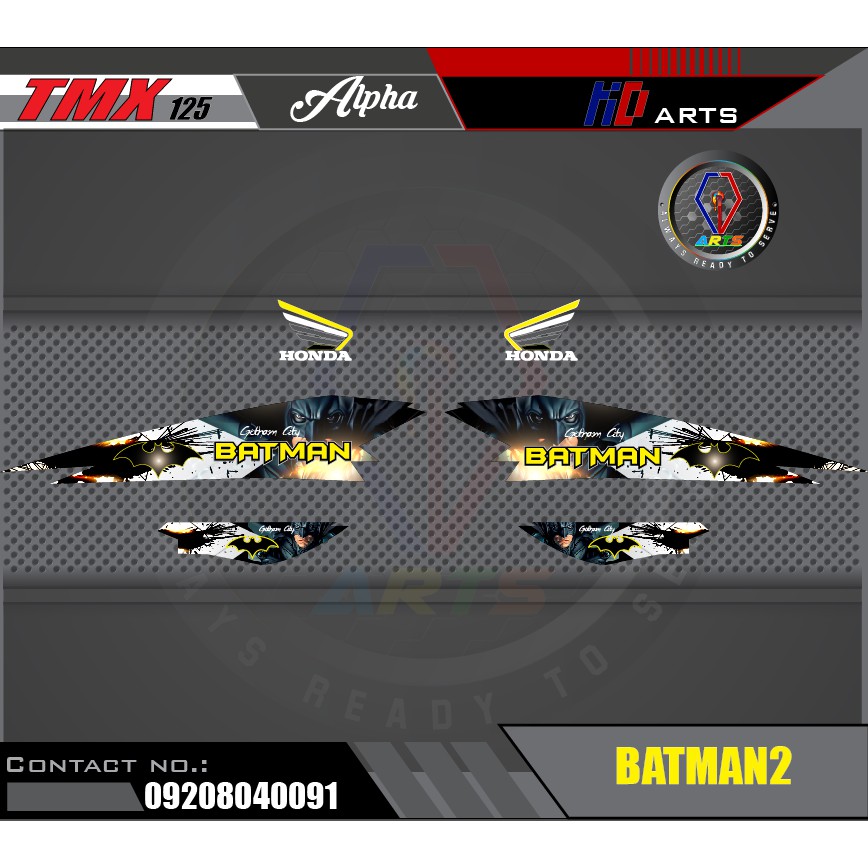 TMX 125 Decals "Batman2" : Customized Motorcycle Decals, Laminated, NO ...
