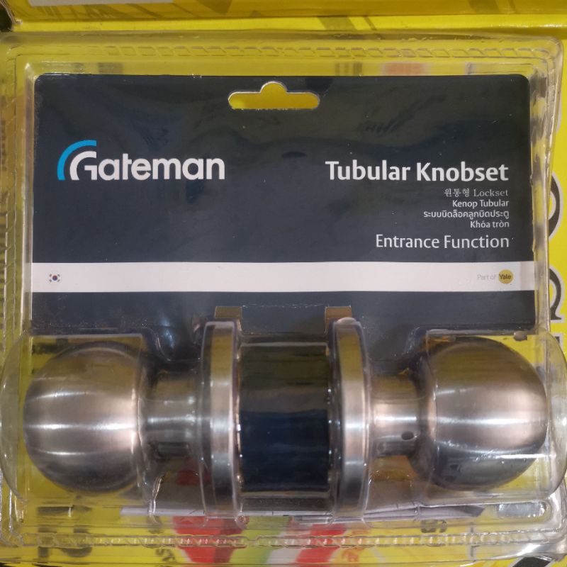 original Yale Gateman stainless knob Tubular 587 door lock | Shopee ...