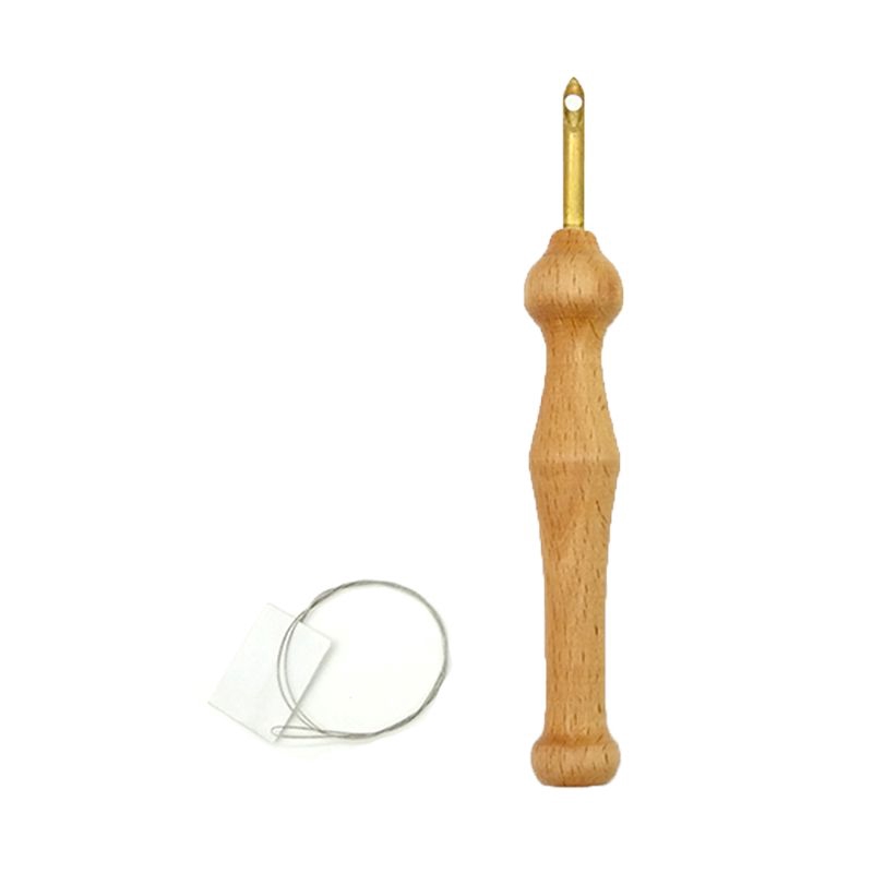 Durable Knitting Embroidery Pen Punch Threader Set DIY Wooden Handle ...