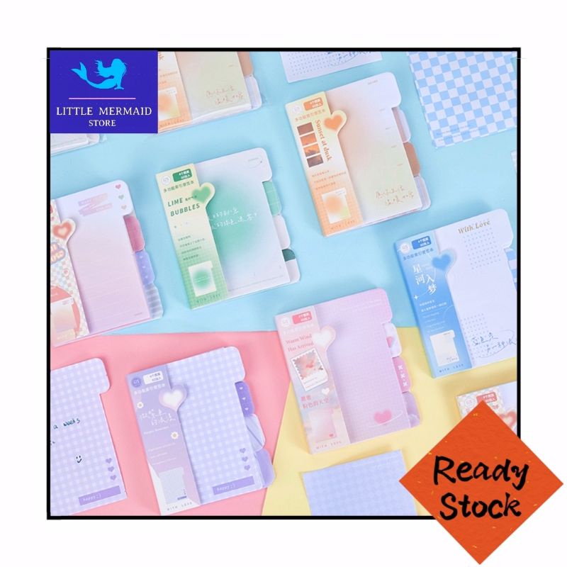 60pcs/set Cute Color Multipurpose Index Pad Sticky Notes Memo Pad 60张/套 ...