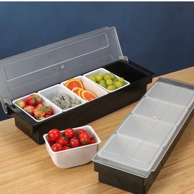 Condiments container Plastic case with rubber devider also available ...