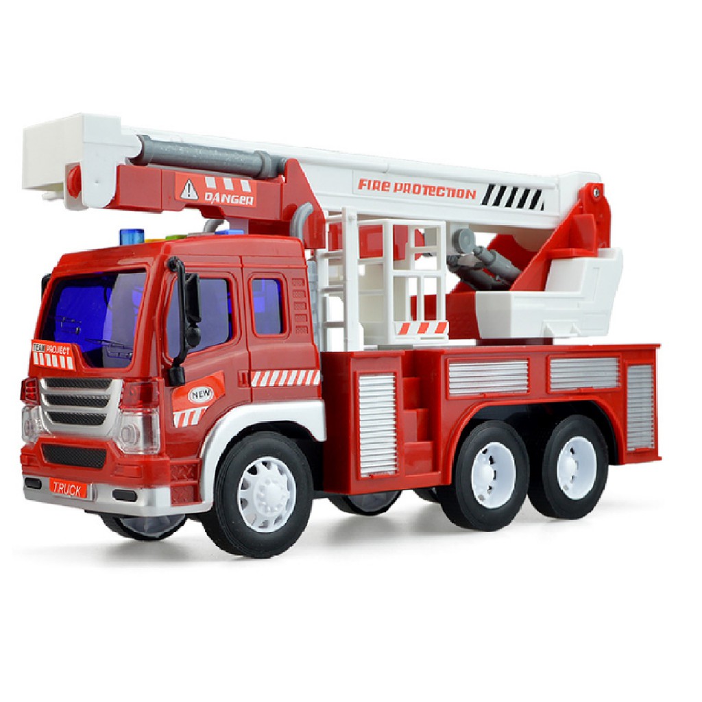 Fire truck with stairs and cranes, children's toy model 1 16 scale ...