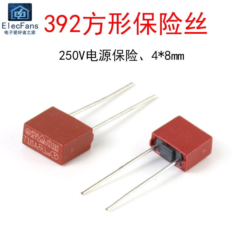 20PCS 392 rectangular fuse T500mA T1A/2A T3.15A T4A T5A T6.3A 250V slow ...