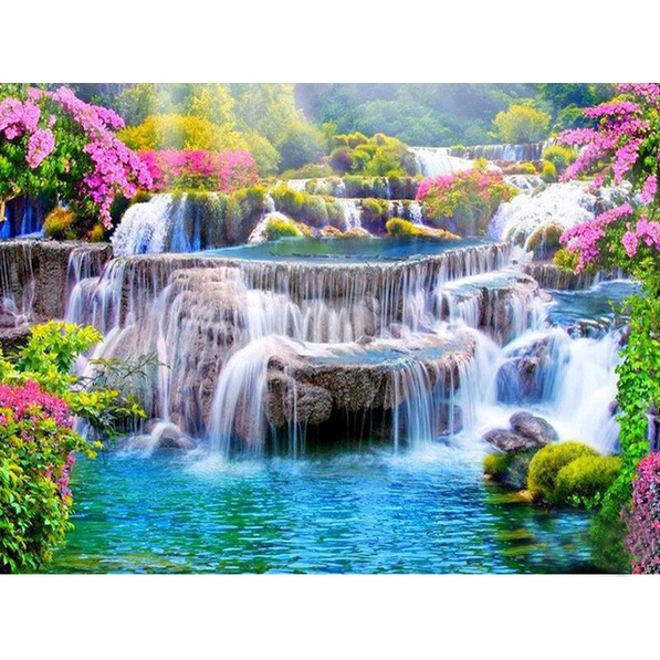 Diamond Painting Landscape Waterfall 5D DIY Diamond Painting Mosaic ...