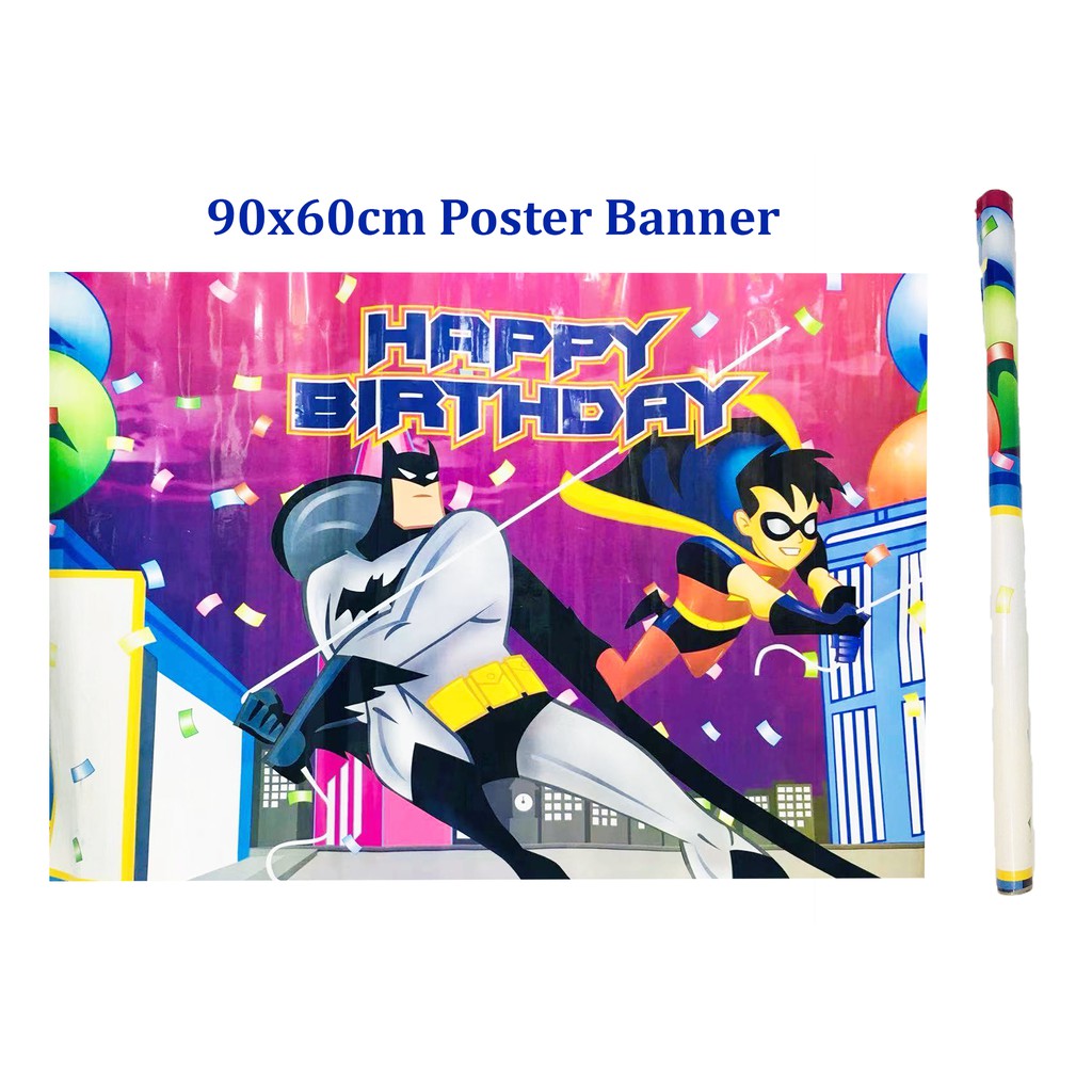 90x60cm Batman Poster Banner for Backdrop Batman Theme Party Decoration ...