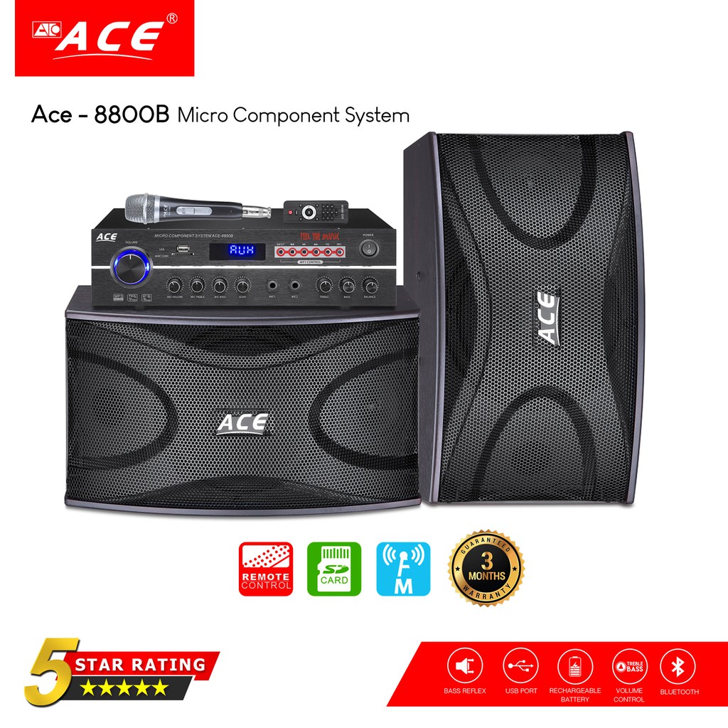 ACE ACE-8800B Micro Component Karaoke System | Shopee Philippines