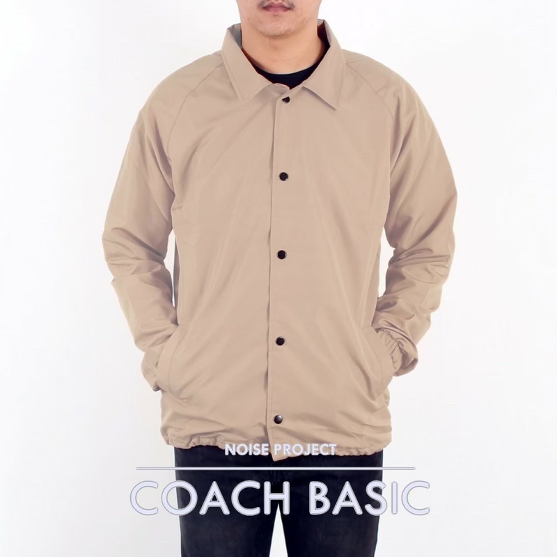 Noise Project Coach Jacket Noise Basic Coach Jacket Plain Cream Coach ...