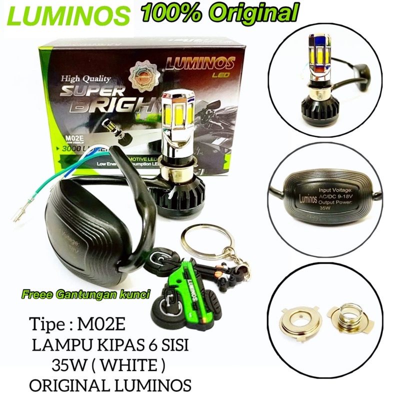 Luminos LED Motorcycle Headlight LUMINOS 6 Sides M02E 35W WHITE ...