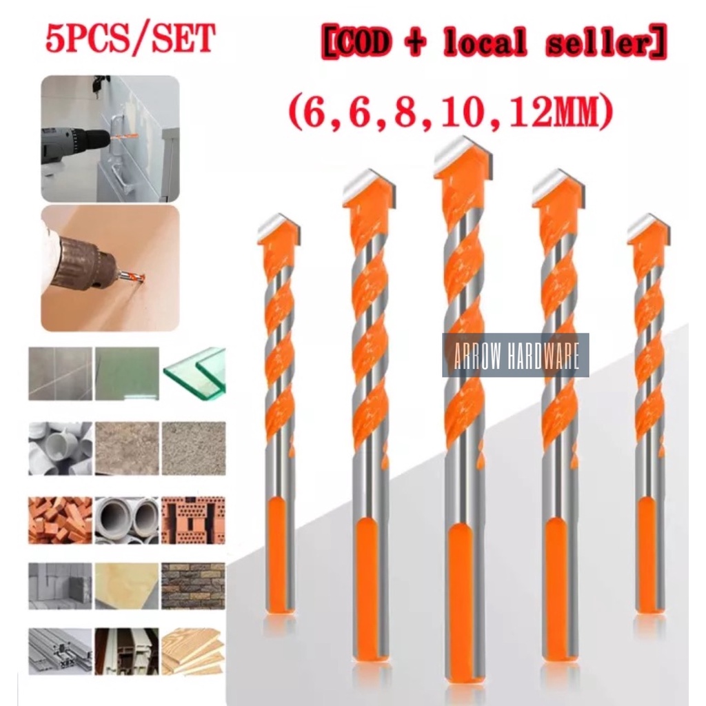 【Manila Delivery】5PCS Ultimate Drill Bits Multi-Material Triangle Drill ...
