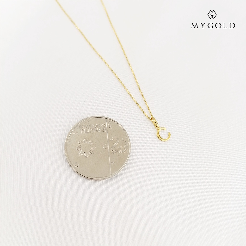 MyGold Pawnable and Authentic 14K Italian Gold Necklace with Initial ...