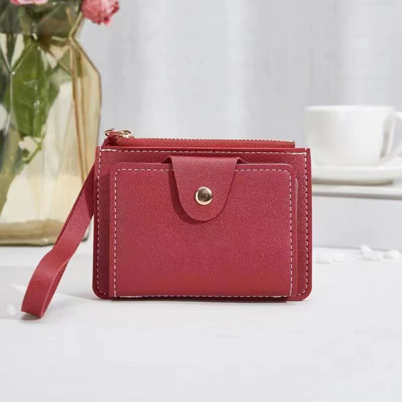 SAMBAG#8021 Solid Color Multi-Slot Card Holder Pu-Leather Cute Mini ...