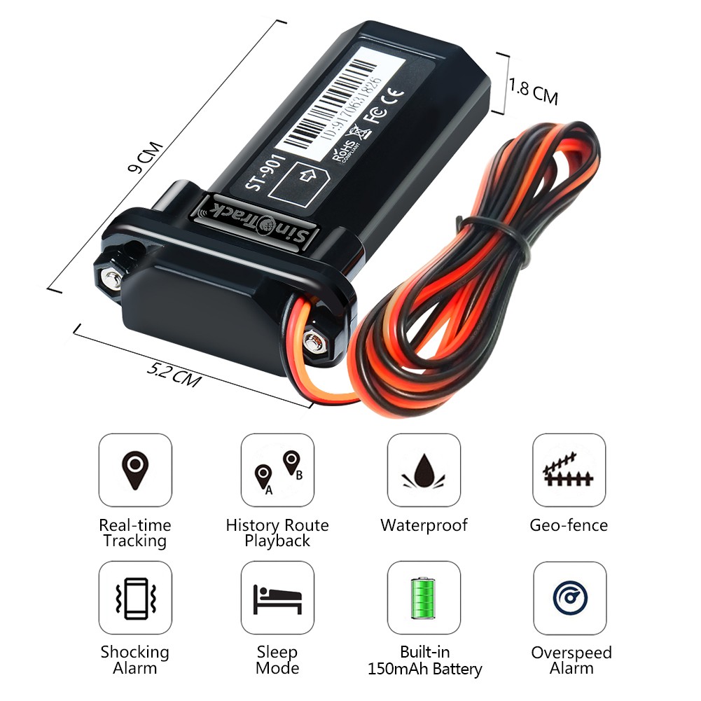 SinoTrack Waterproof Mini GPS Tracker ST-901 For Car Motorcycle Vehicle Tracking Device With ...