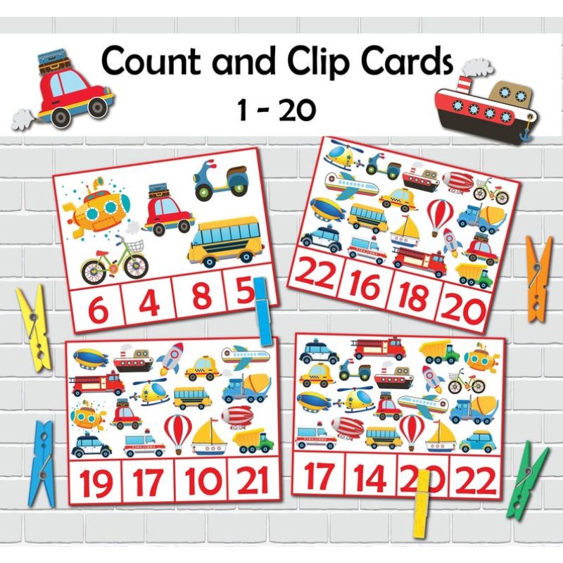 Count and clip Cards Activity / Number Activity / Activity Counting ...