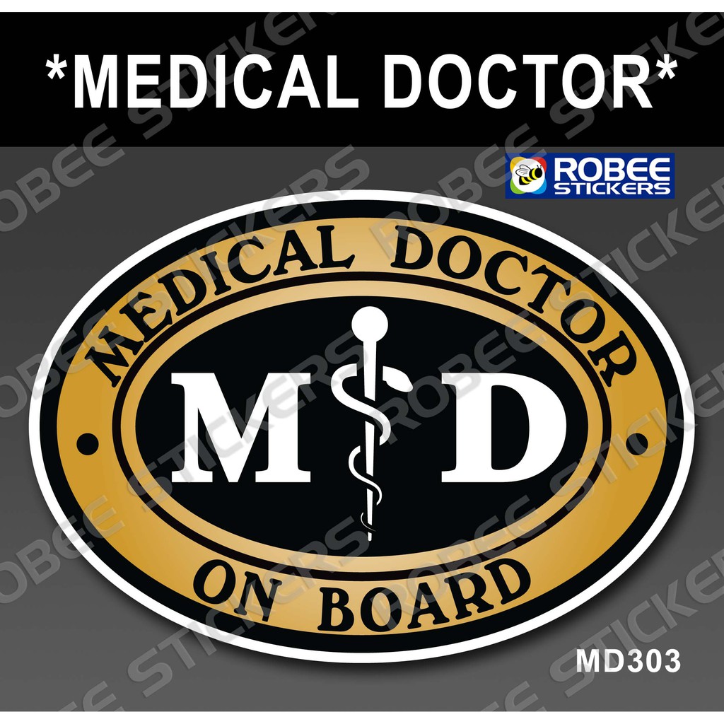 MD Sticker MEDICAL DOCTOR ON BOARD VINYL MATERIAL | Shopee Philippines
