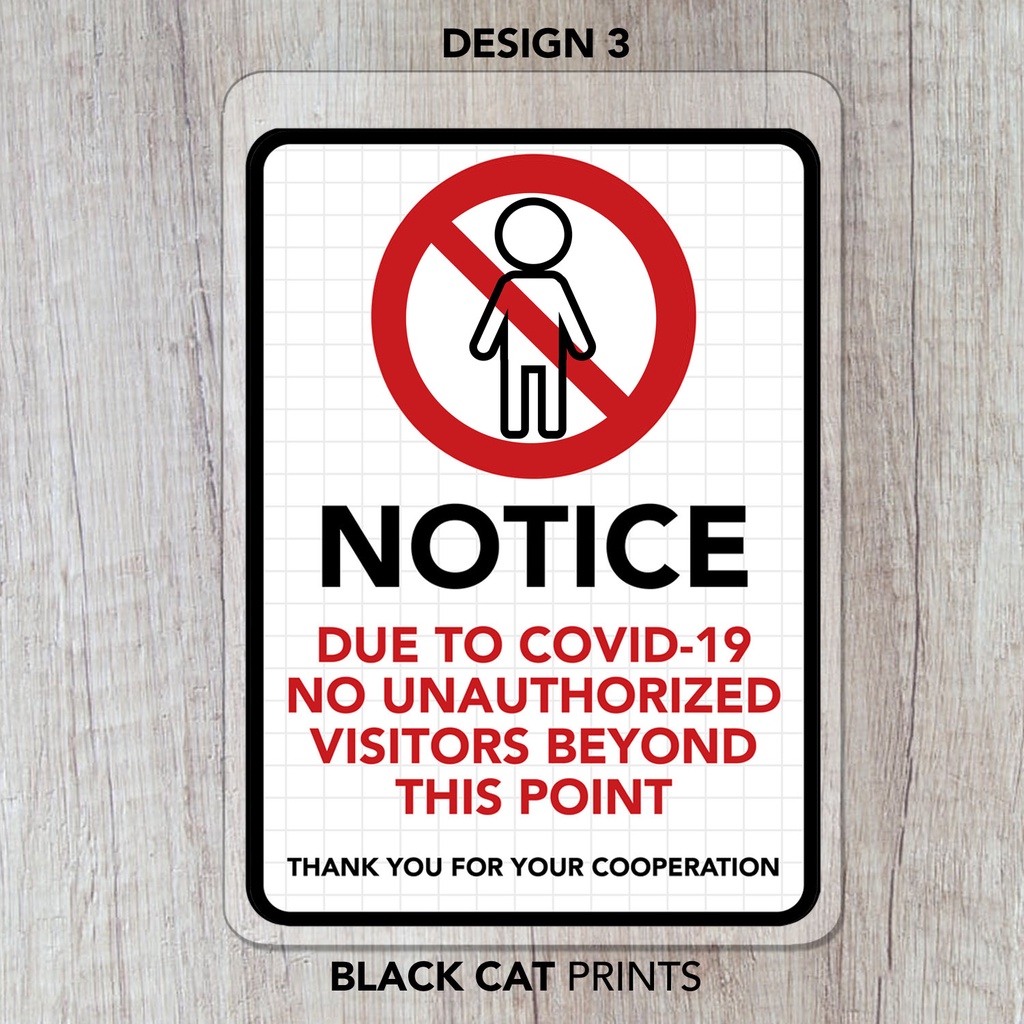 No Unauthorized Visitors Sign | Laminated Signage | Sign Board | Shopee Philippines