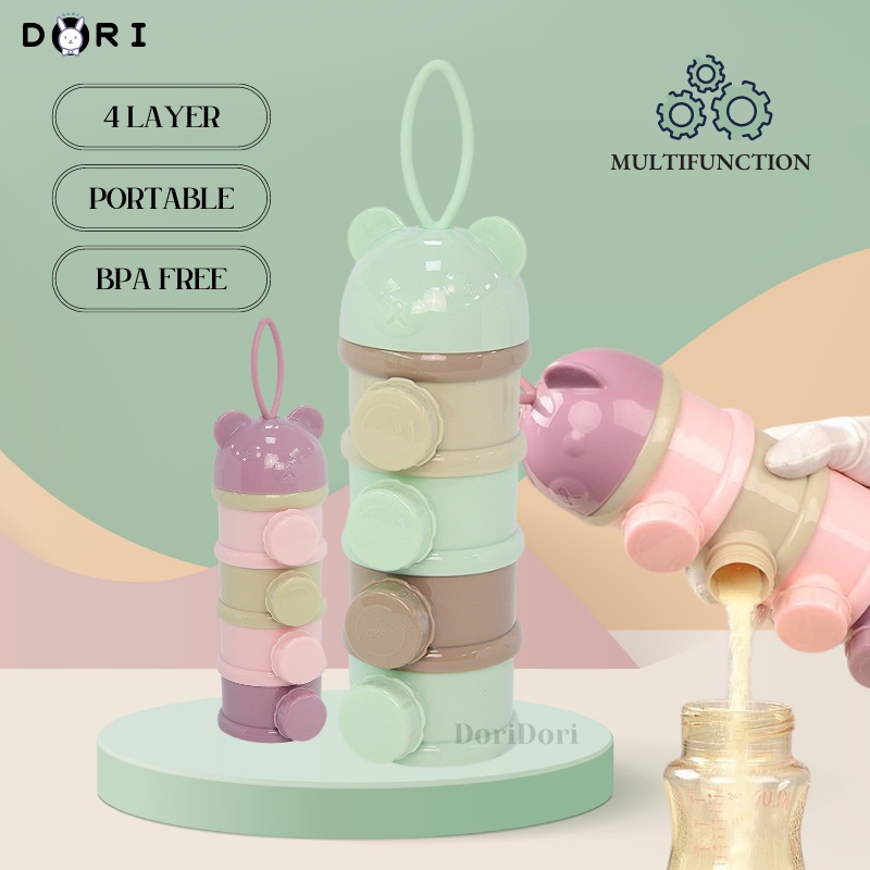 DORI 4 Layers Baby Milk Storage Powder Container Feeding Case Box Milk ...