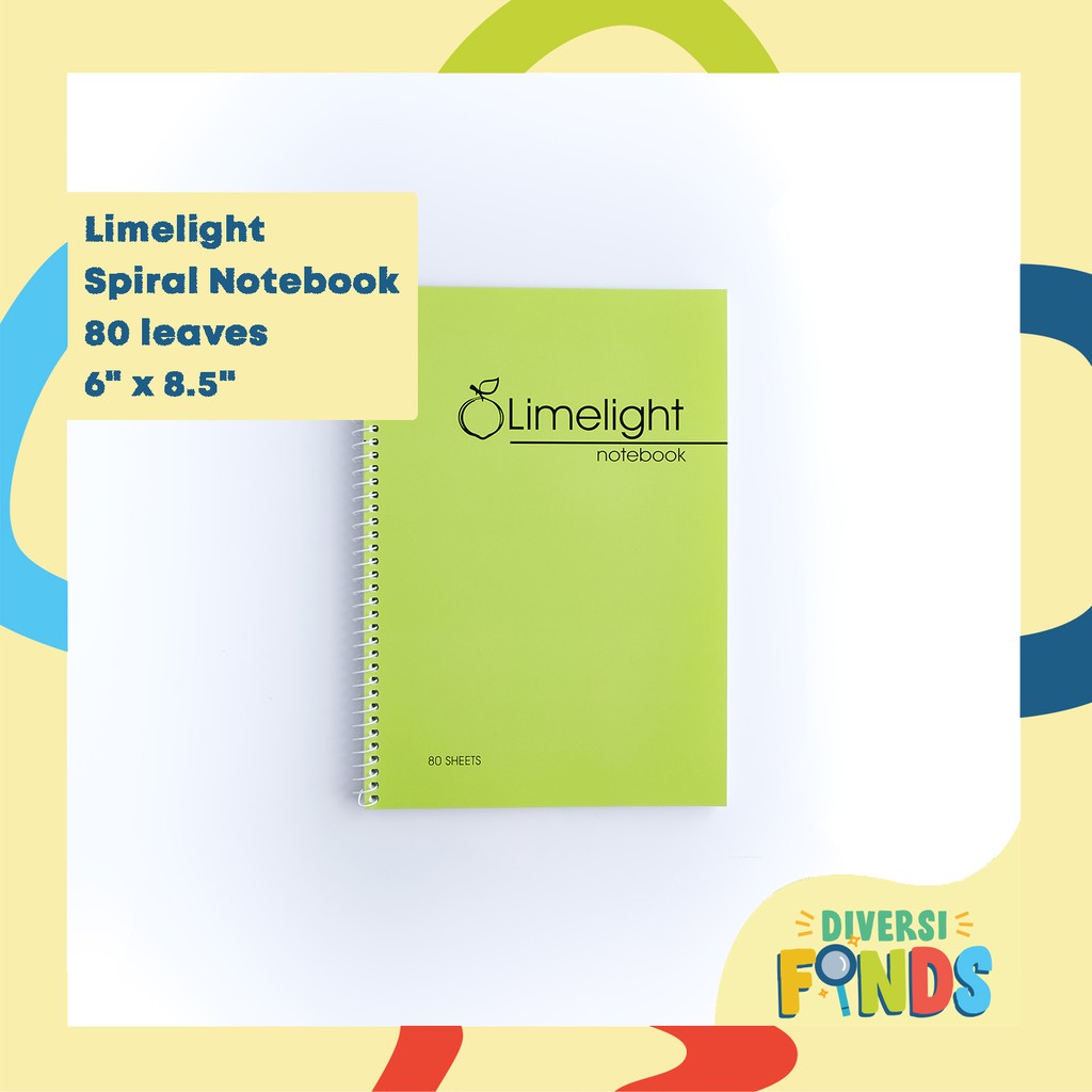 Limelight and Blueberry Spiral Notebook - 50lvs and 80lvs - Sm (6"x8.5 ...