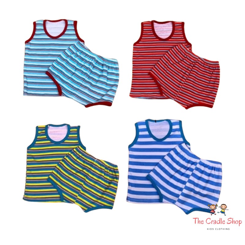 Stripe Sando Short Set For Boy Infant 3-9 months | Shopee Philippines