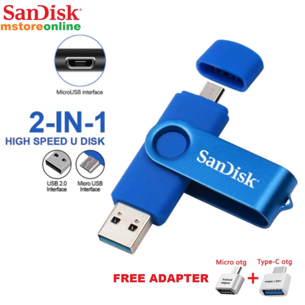 Sandisk 1GB Flash Drive 2 in1 Micro USB Flash Drive USB 2.0 Pendrive ...