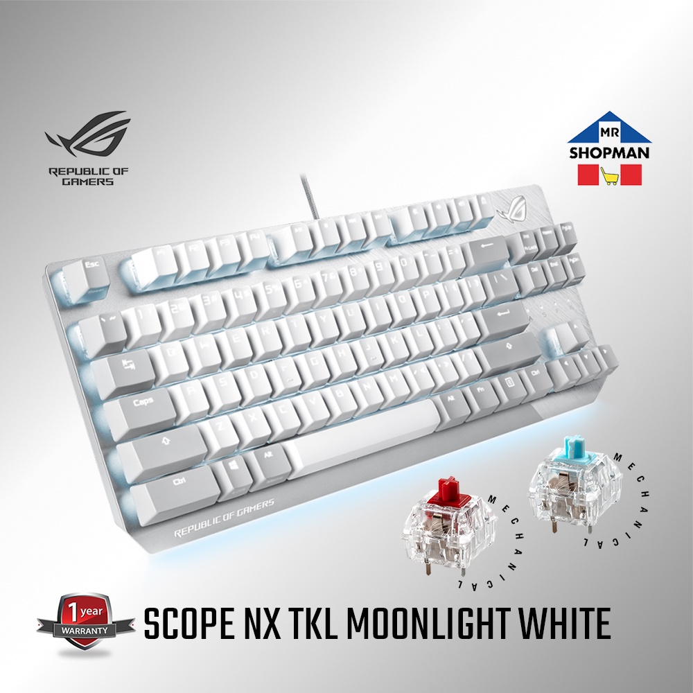 Asus ROG Strix Scope NX TKL Moonlight White Gaming Keyboard (ROG NX ...