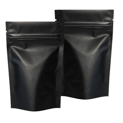 50pcs Full Matte Black Finish Stand Up Pouch Resealable Ziplock No ...