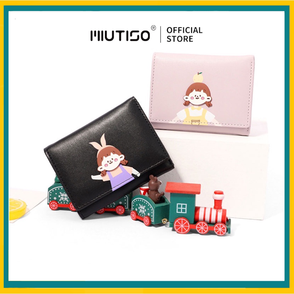Miutiso Little Girl Pu Leather Tri-Fold Wallet for Women Small Purse ...