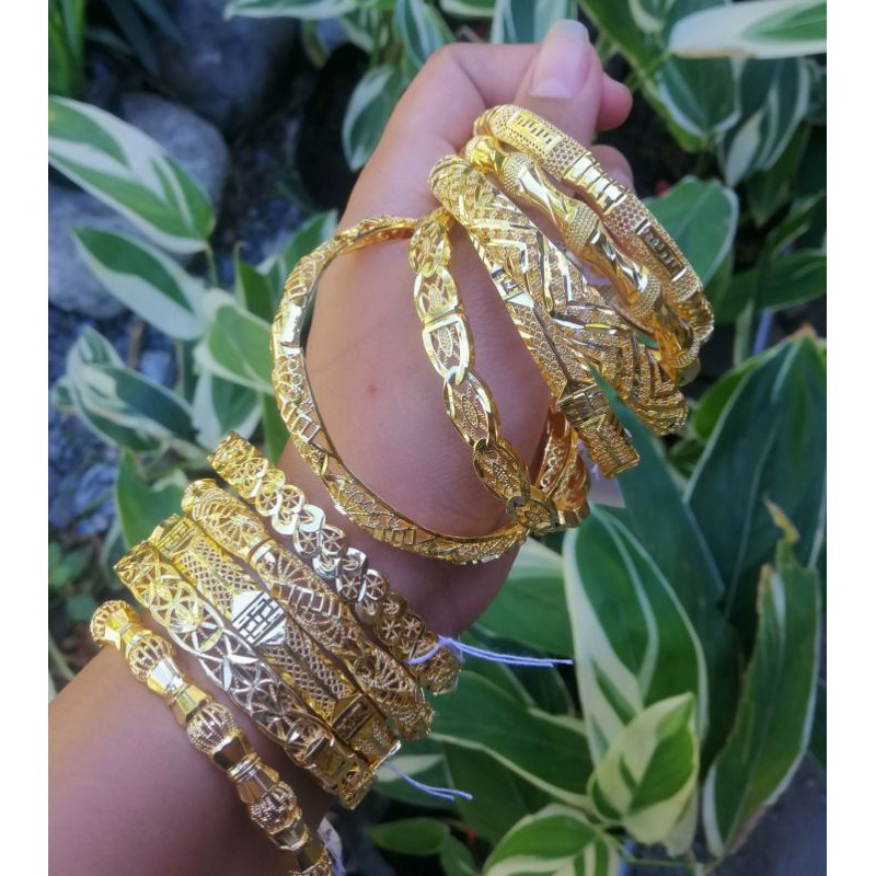 Saudi Gold 14k Bangle for Adults fashionable wear Gold-filled yellow ...