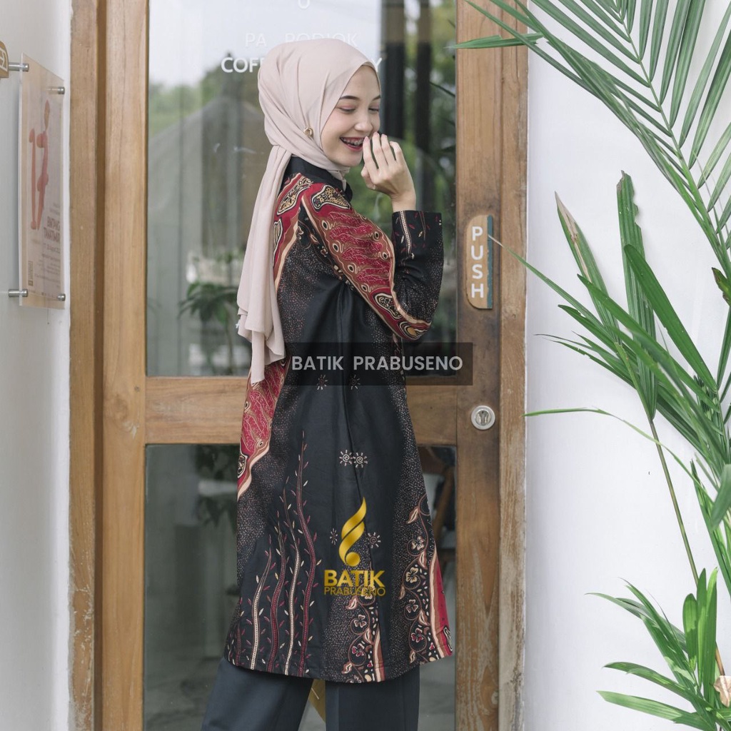 Gusti Batik Tunic Modern Trend Hijab Batik Uniform Women's Work Tops ...