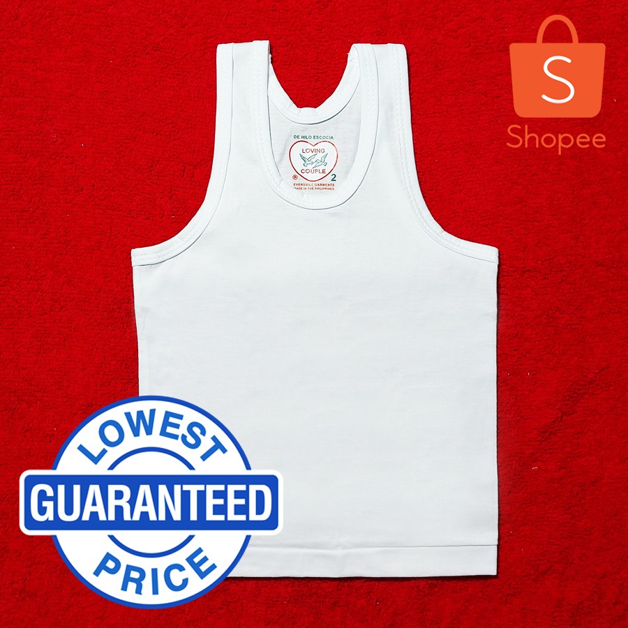 Loving Couple Plain White Cotton Sando for Kids | Shopee Philippines