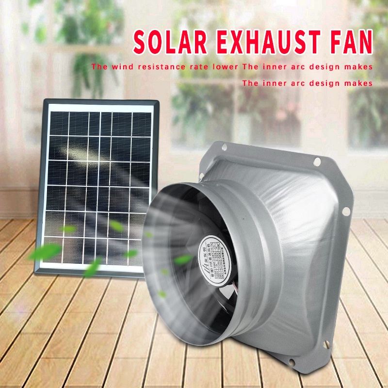 Solar 12V circular exhaust fan 4 inch 100 air duct ventilation 10cm ...
