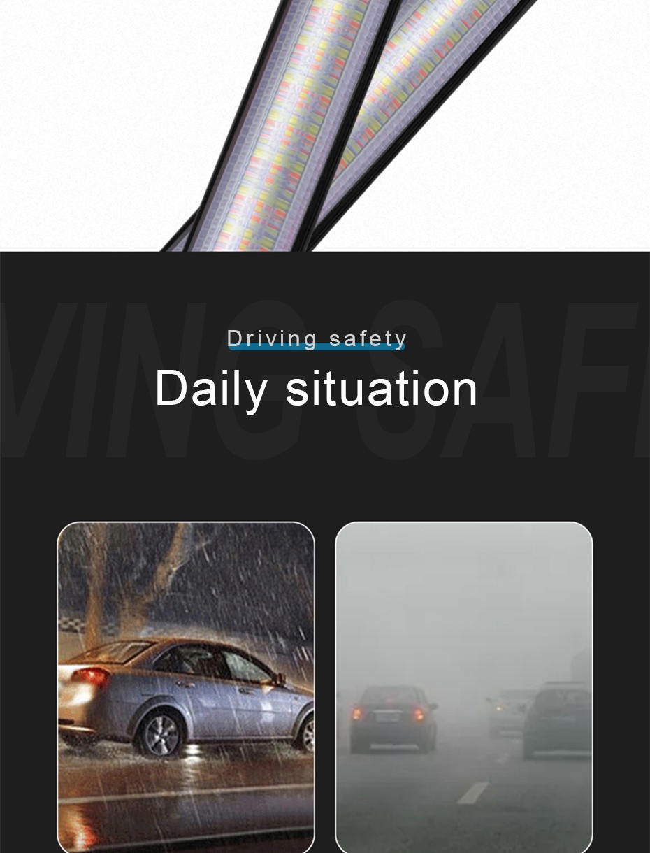 SEAMETAL 2Pcs 12V DRL Car Light LED Strip Flexible White Yelllow ...