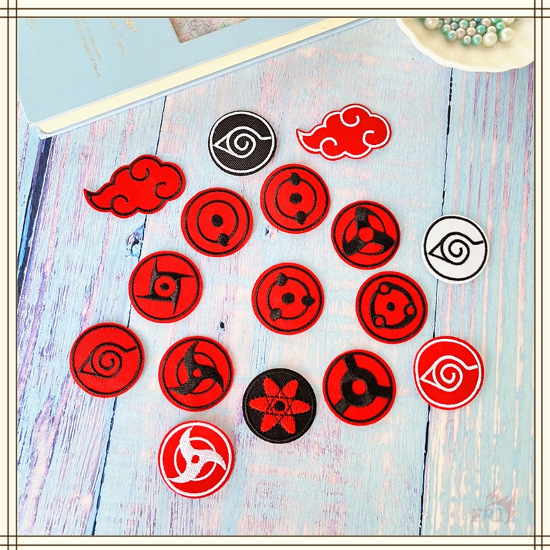 Sharingan Logo - Anime Naruto Iron-On Patch ♚ 1Pc Akatsuki Uchiha DIY ...