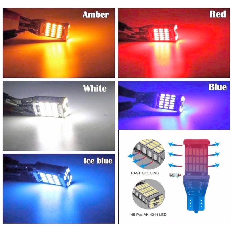 2pcs T10 & T15 LED bulbs for platelight & signal light plug and play ...