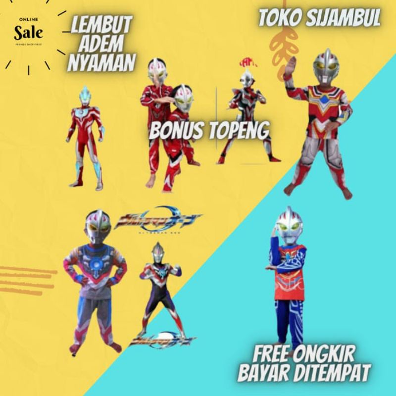 Ultraman Boy Character Superhero Pajama Costume Suit 2-10 Years ...