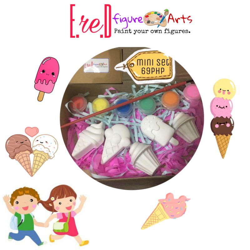 Plaster figured Ice Cream Set/ BIRTHDAY/SOUVINER IDEAS | Shopee Philippines