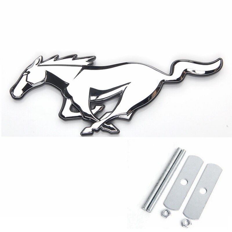 20X8cm Front grille logo with bolts Horse emblem for Ford Mustang ...
