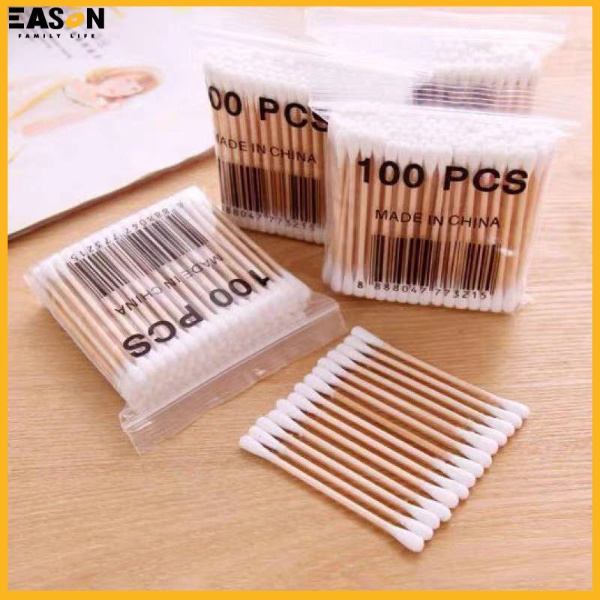 EasonShop COD 100Pcs/Pack Cotton Swabs Bamboo Stick White with Plastic ...