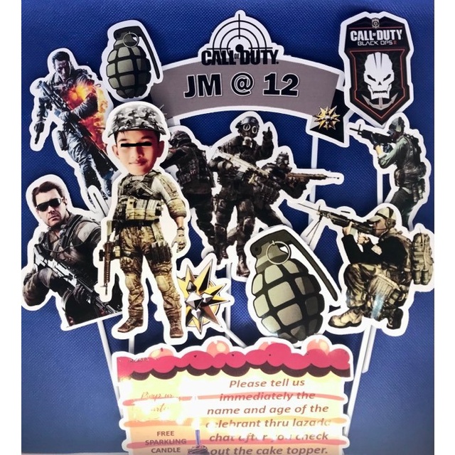 SOLDIER DESIGN CAKE TOPPERS with personalized name and age of the ...