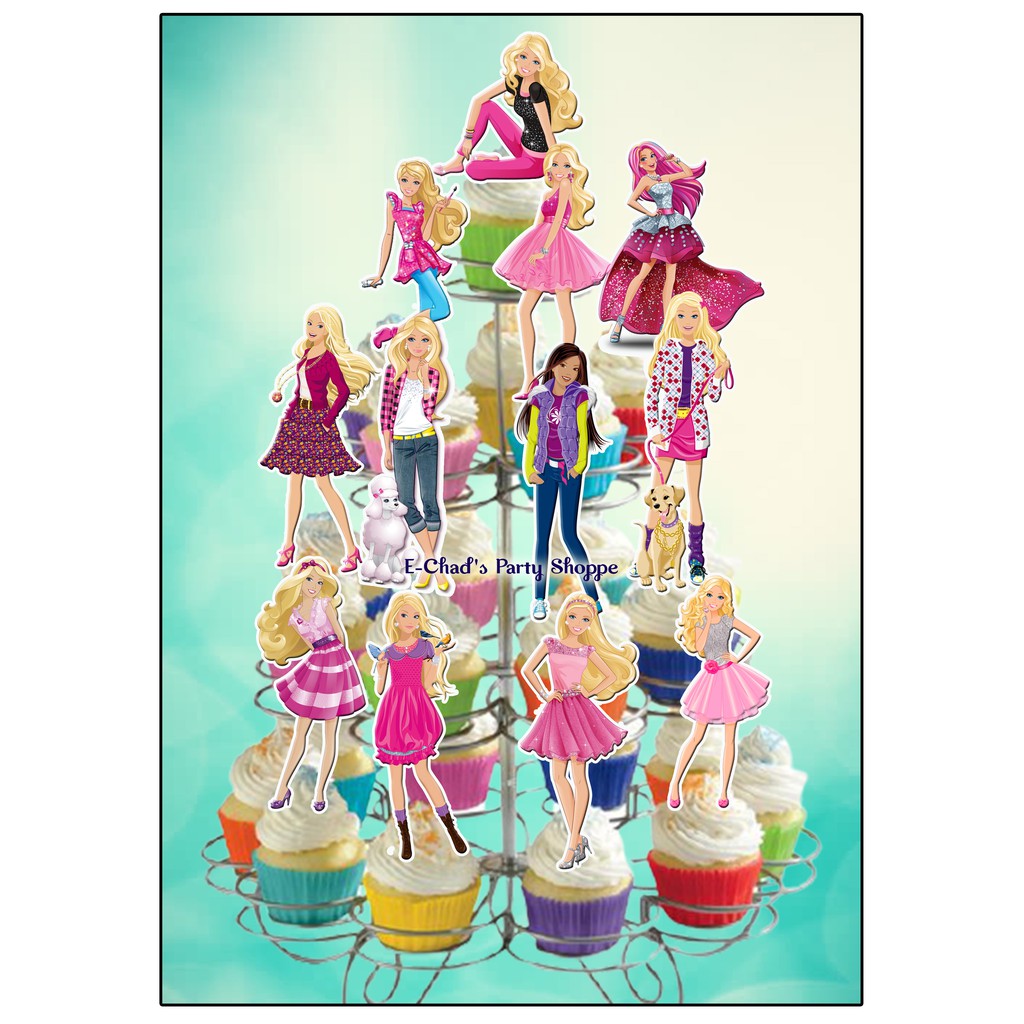 BARBIE Theme Cupcake Topper (12pcs./pack) | Shopee Philippines