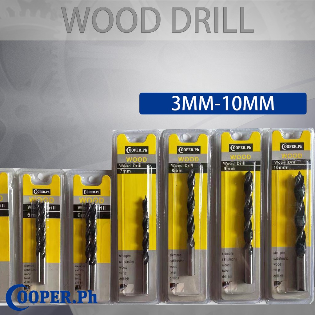 Cooper.ph CP-WD3-10 high quality Wood Drill bit 3mm-10mm | Shopee Philippines