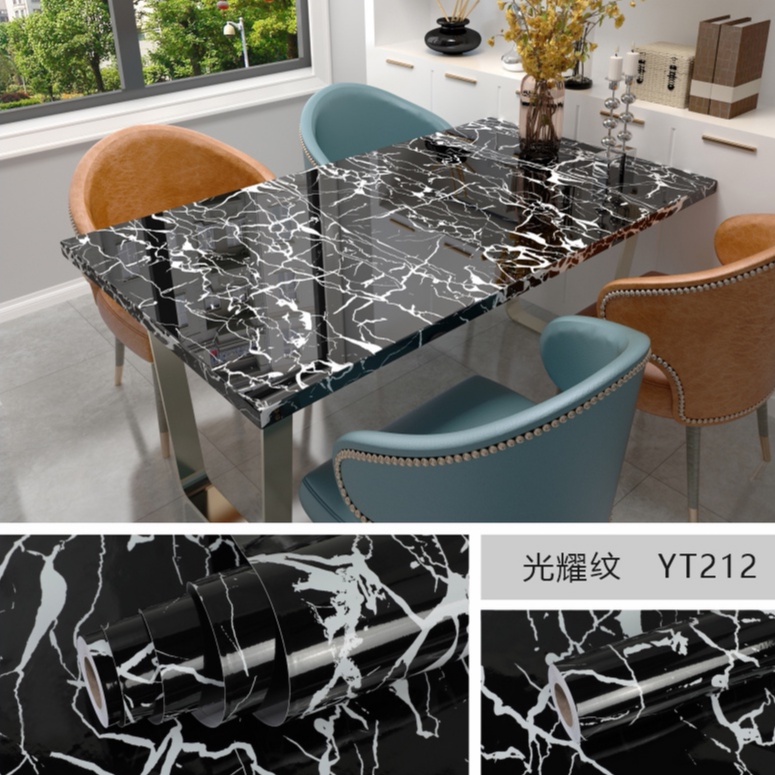 Marble Kitchen decorate Wallpaper Waterproof and Oil proof Stickers thickening 60cm*3m Table ...