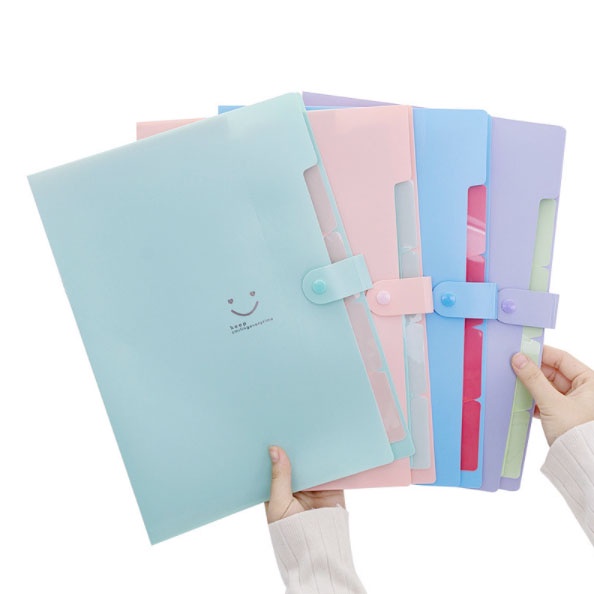 5-Pocket Plastic Expanding File Folders Fine A4-Paper Expanding File ...