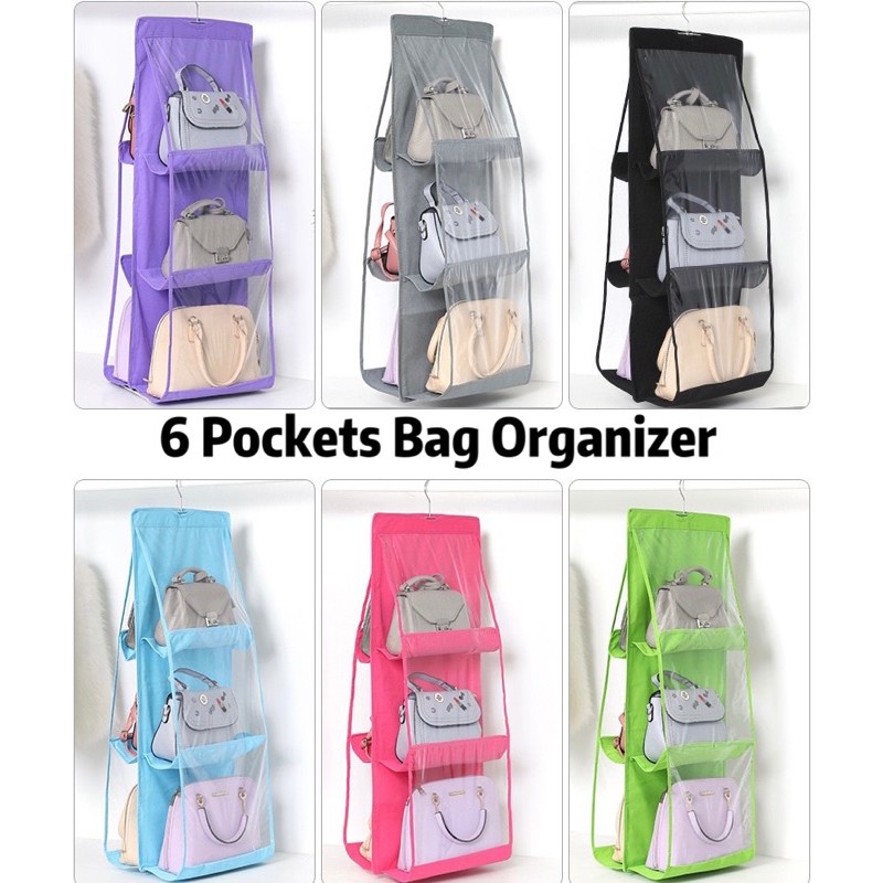 6 Pockets Hanging Storage Bag Organizer | Shopee Philippines