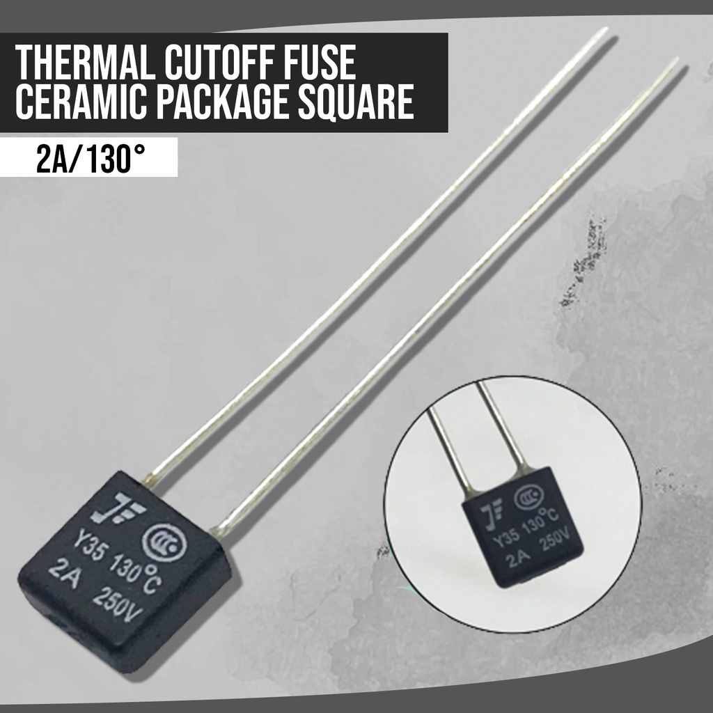 🟧 Thermal Cutoff Fuse 130°Celsius 2A 250VAC Black Ceramic Package ...